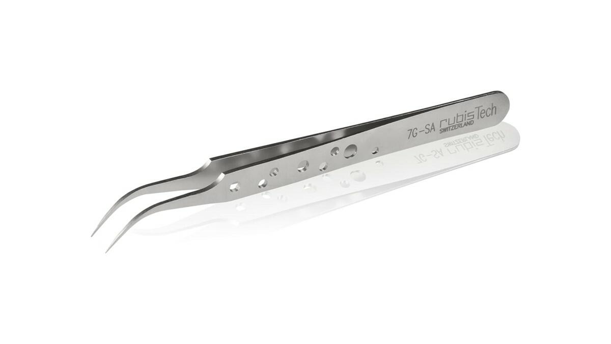 7G-SA RUBIS, Pincette Rubis de haute précision - pointes courbées ...